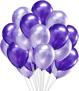Amazon.com: AnnoDeel 50 pcs 12inch Purple Balloons, Pearl Latex Light ...