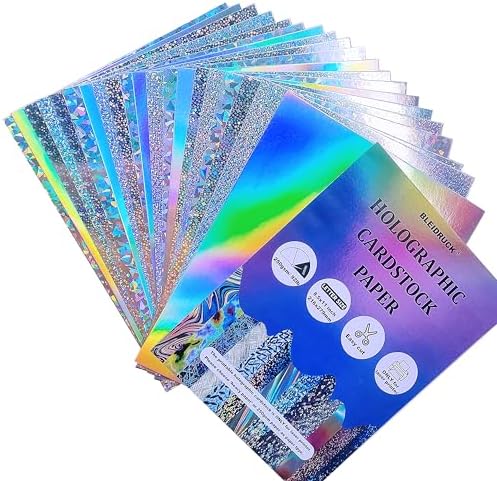 Amazon.com : 120 Sheets Holographic Cardstock 8.5 x 11, 250gsm/92lb ...
