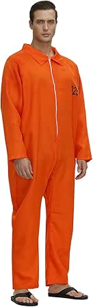 Kranchungel Herren Gefangenen Kostüm Gefängnis Orange Overall Escaped ...