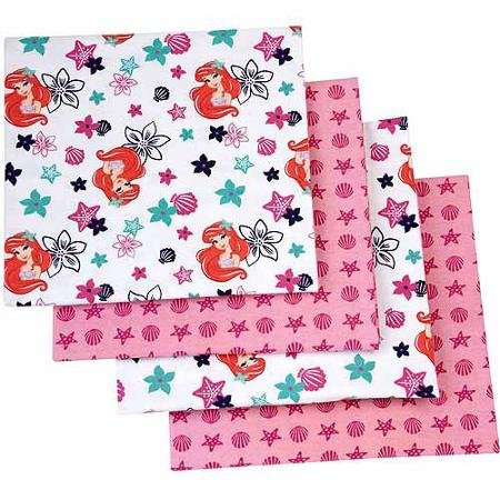 Amazon.com: Disney Ariel Sea Treasures Flannel Soft Nursery Bed Cotton ...