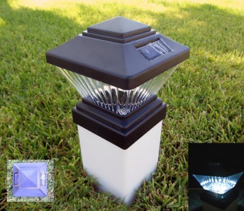 Solar Light Fence Post Caps Matte Black, Fits PVC 4x4 Posts Only ...