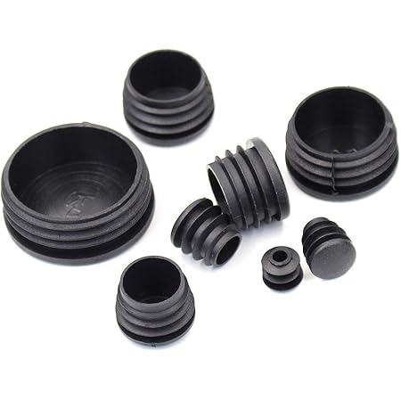 80 Pieces Mixed Sizes Black Round Plastic Plugs, Glide Insert End Caps ...
