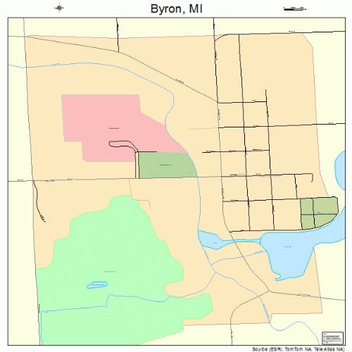 Large Street & Road Map of Byron, Michigan MI - Printed poster size ...