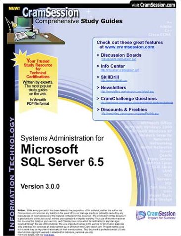 CramSession's System Administration for Microsoft SQL Server 6.5 ...