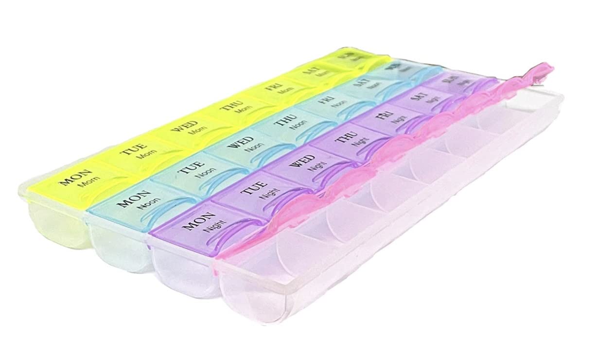 SHOES LANE Monthly Pill Organiser 28 Compartments 7 Days Pill Planner ...