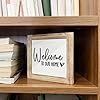 Amazon.com: Welcome Sign, Wooden Box Signs for Home Decor, Freestanding ...
