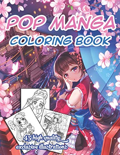 Pop Manga Coloring Book: JUMBO Manga, Anime Coloring Book for Teens ...