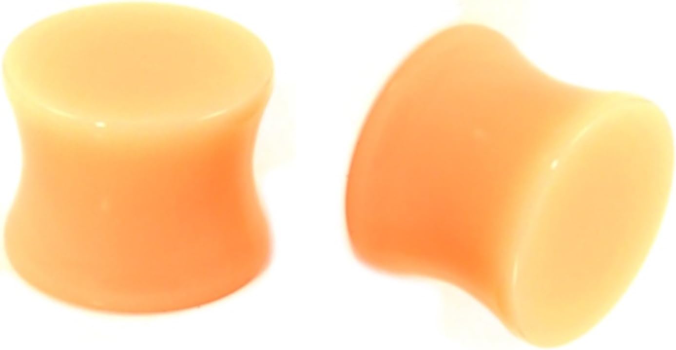 Amazon.com: Pair (2) Flesh Tone Saddle Ear Plugs Solid Acrylic Gauges ...