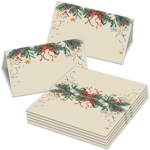 Amazon.com: Christmas Table Place Cards - Holiday Party Food Tent Cards ...