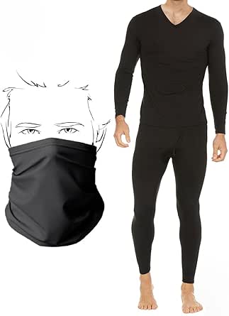 Amazon.com: Thermajohn Long Johns for Men Size L with Fleece Neck ...