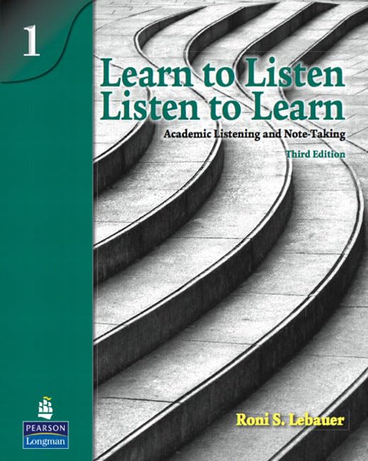 Amazon.com: Learn to Listen, Listen to Learn 1: Academic Listening and ...
