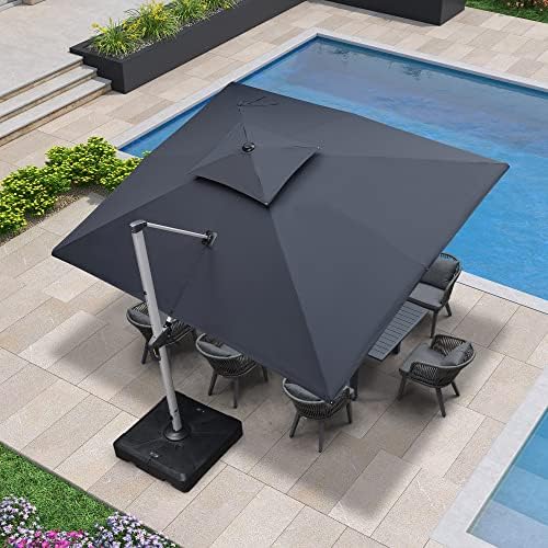 PURPLE LEAF Parasol Déporté 3 x 4 m Rectangulaire, Parasol De Jardin ...