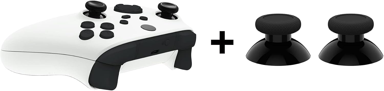 Amazon.com: eXtremeRate Black Custom Thumbsticks + Replacement Buttons ...