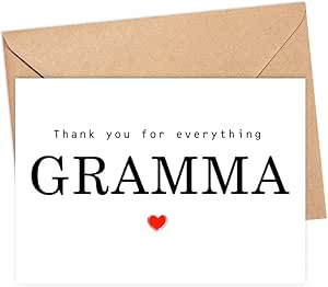 Amazon.com : Yanashop88 Thank You For Everything Gramma Card - Thank You Card - Gramma Card ...