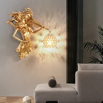 Angel Wall Mounted LED Night Lamp Antique Wall Light Lamp for Living ...