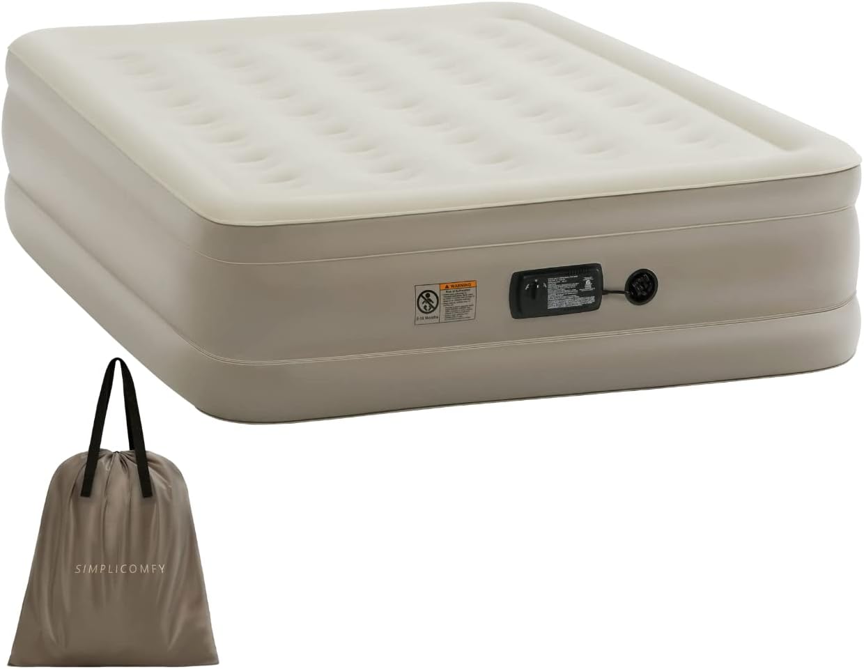 Amazon.com: Simpli Comfy 18" Raised Queen Inflatable Air Mattress with Built-in AC Pump, Fast ...