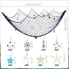 DETENE 22 Pcs Nautical Fishing Net Wall Hanging Decor 2M*1.5M ...