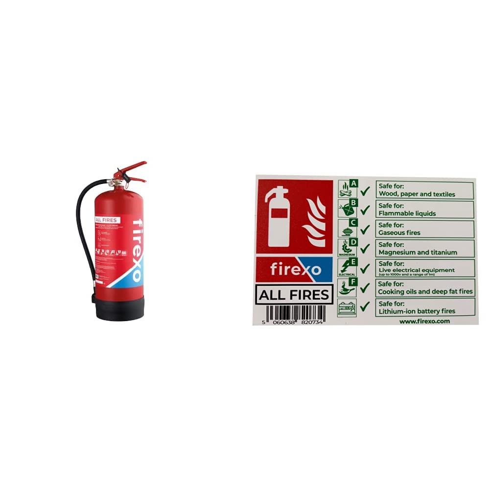 Firexo 9 Litre 7 in 1 Fire extinguisher for ALL FIRES inc. Li-ion ...