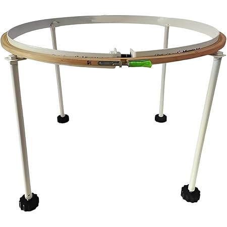 NK Ind. 18-inch Metal Aari Work Stand and Wooden Hoop,18 inch (Black ...