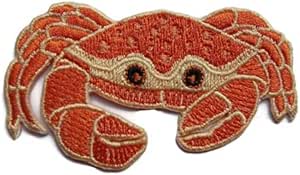 Amazon.com: Orange Crab 2.58 Inches H Iron on Patches for Clothing ...