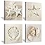 Amazon.com: Hardy Gallery Beach Seashell Starfish Wall Art: Blue Ocean ...
