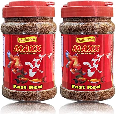 Hallofeed MAXX Fast RED Fish Food (2 * 360GM)- 2PCS, All Life Stages ...