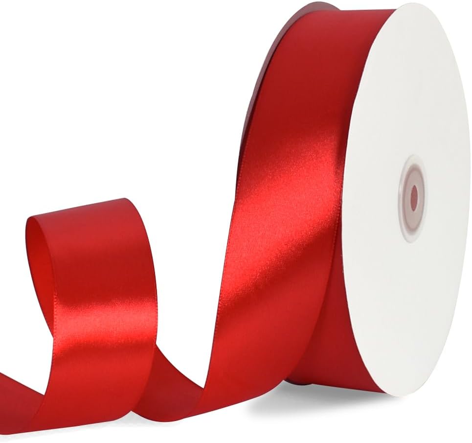 Amazon.com: Red Double Face Satin Ribbon, 1-1/2" X 50Yd