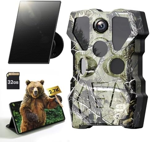 Amazon.com: XTU Trail Camera WiFi Solar Powered - 64MP 2.7K Game Camera ...