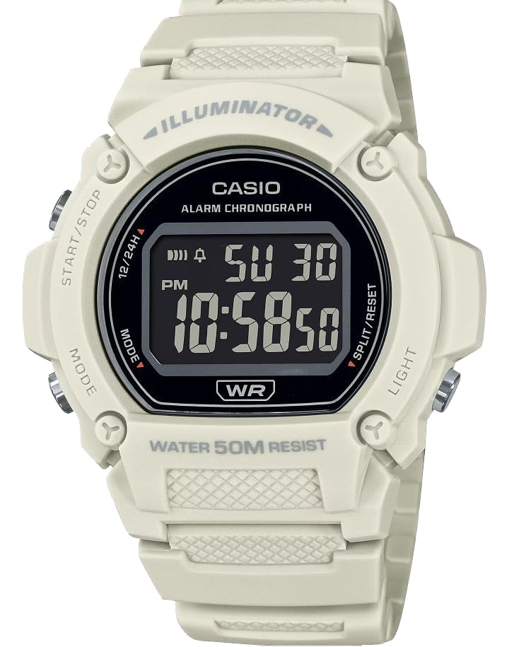 Amazon.com: Casio W219HC Series | Men’s Digital Watch | White/Black ...