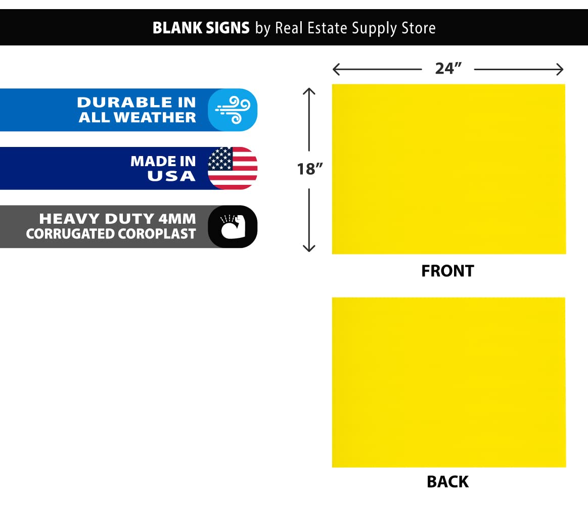 Blank Yellow Yard Signs