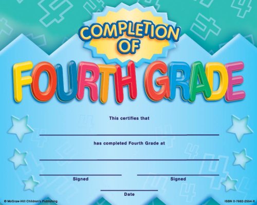 Amazon | Completion of Fourth Grade (Award Certificates) | School ...