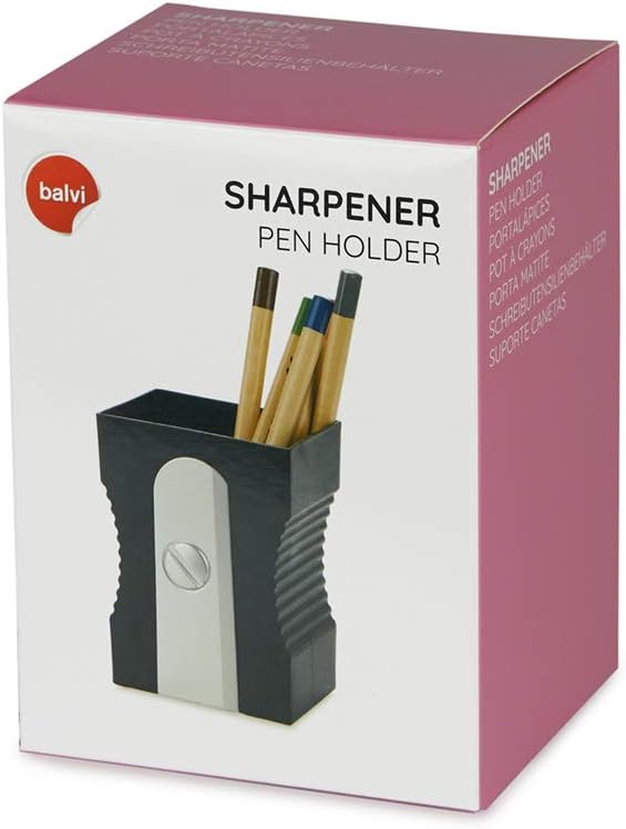 Balvi Pen holder Sharpener Black colour Keep your desk organized ...