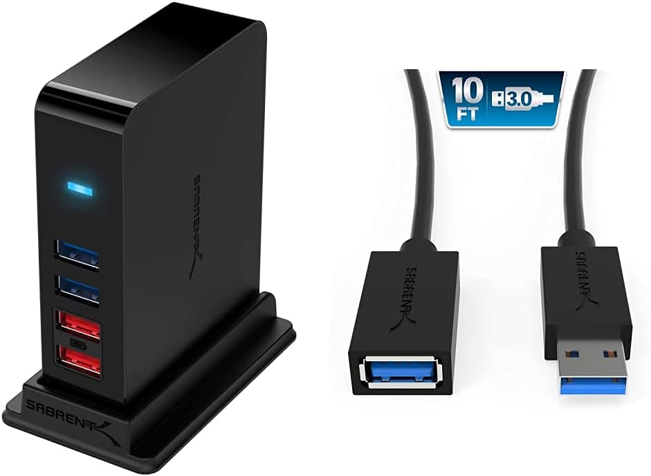 Amazon.com: SABRENT 7 Port USB 3.0 HUB + 2 Charging Ports with 12V/4A ...