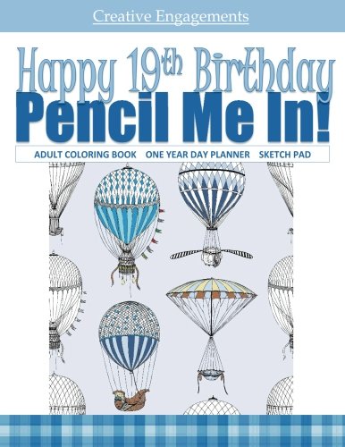 Happy 19th Birthday Adult Coloring Book: 180 Page Coloring Book and One ...