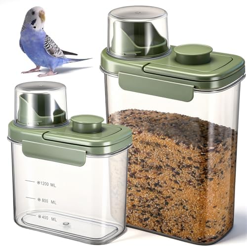 Amazon.com: Maxdot 2 Pcs Bird Food Storage Container, Bird Seed ...