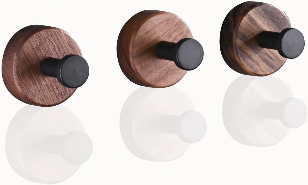 Amazon.com: Shappy 6 Pieces Wooden Coat Hooks Wall Mounted Single Cone ...