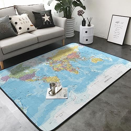 Amazon.com: HGSCHYU World Map Kids Rug Play Carpet, 4x6 ft Washable ...