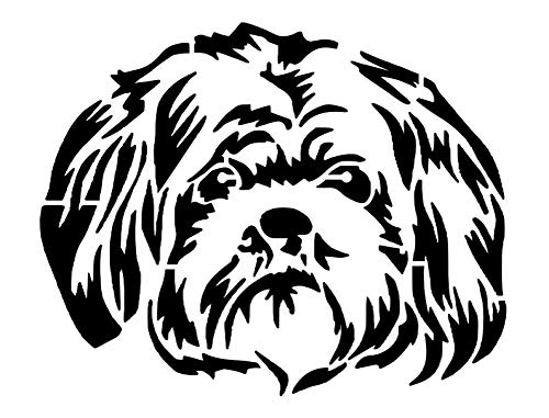 Amazon.com: SHIH TZU Dog Puppy Breed Face 8.5" x 11" Stencil 20 Mil ...