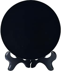 Amazon.com: Fituenly Black Obsidian Stone Circle Disc with Stand ...