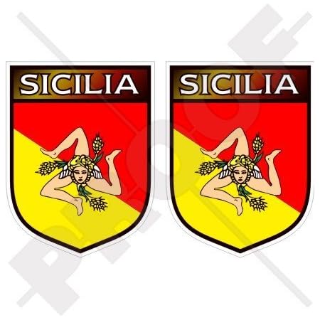 Amazon.com: SICILY Sicilian Shield Italy SICILIA Italian 75mm (3 ...