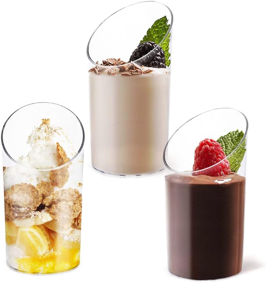 Amazon.com | Zappy Elegant Clear Slanted Cylinder Mini Dessert ...