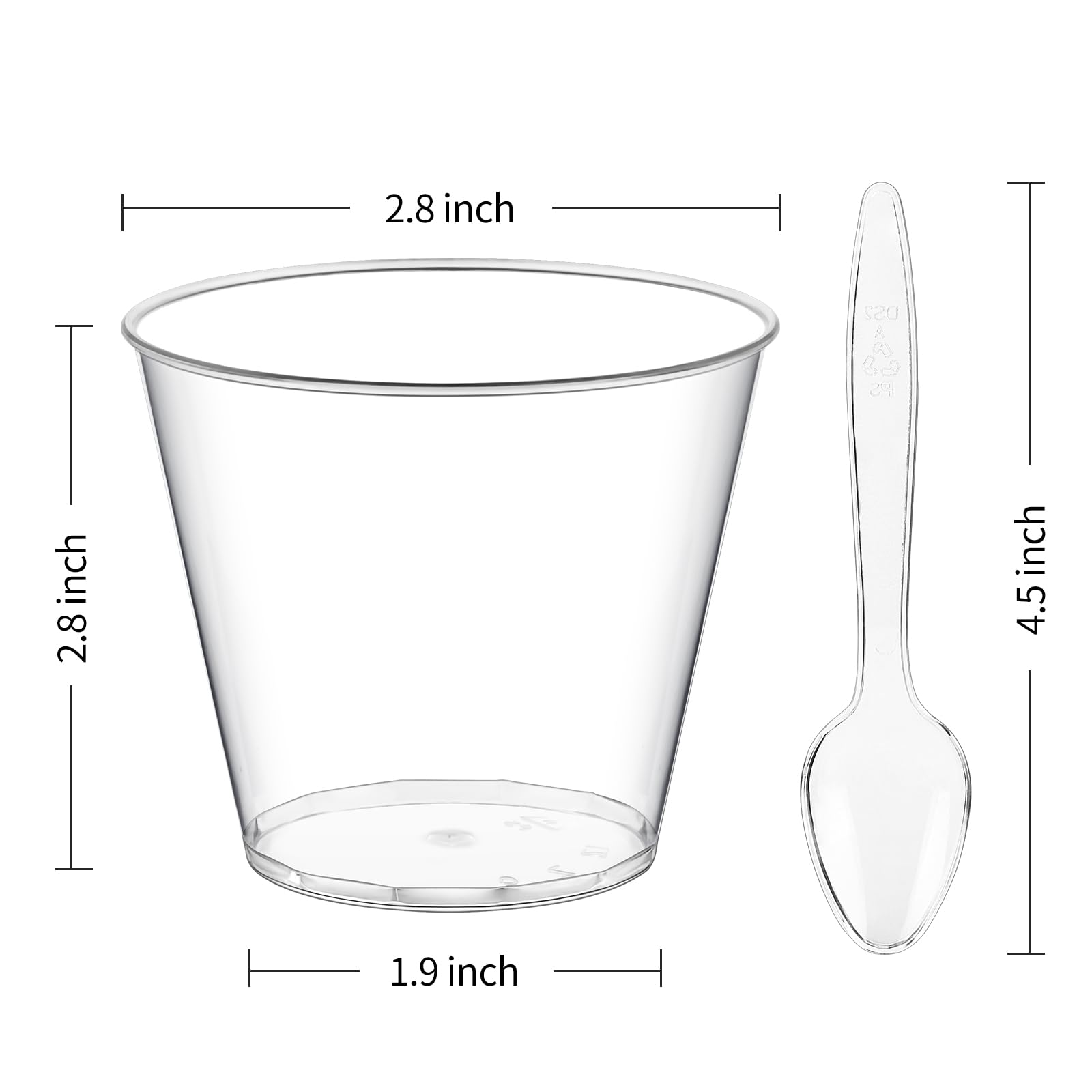 Desert Cups Kucoele 24 Pack 7 Oz Plastic Martini Glasses, Disposable ...
