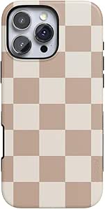 Amazon.com: Casely iPhone 16 Pro Case | Fit Check | Neutral Checkerboard Checkered | Compatible ...