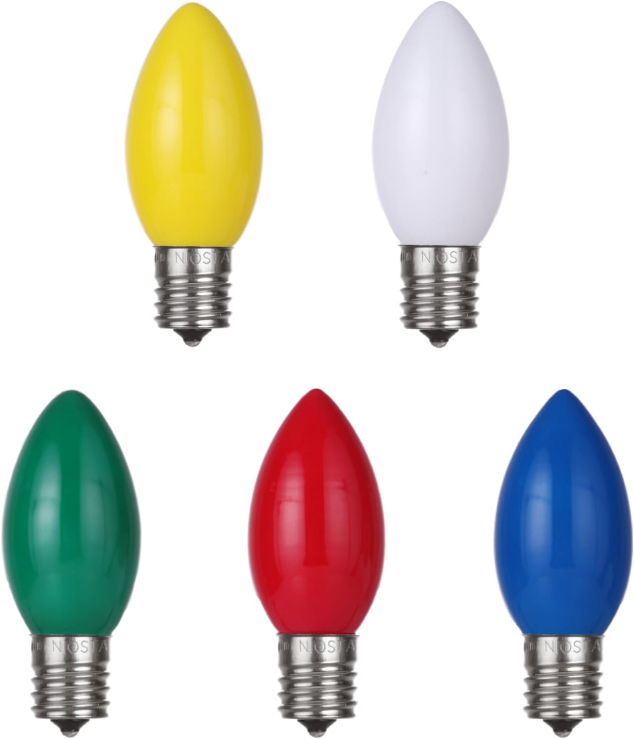 Novelty Lights 25 Pack C9 Twinkle Outdoor Christmas Replacement Bulbs ...