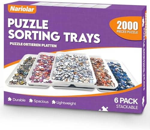 Amazon.com: Nariolar 11.5 x 8.3 in Puzzle Sorting Trays Stackable, 6-Pack Puzzle Piece Sorter ...