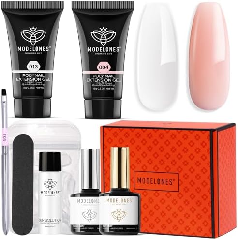 Amazon.com: JEWHITENY Poly Gel Nail Kit - Poly Gel Kits 14PCS ...