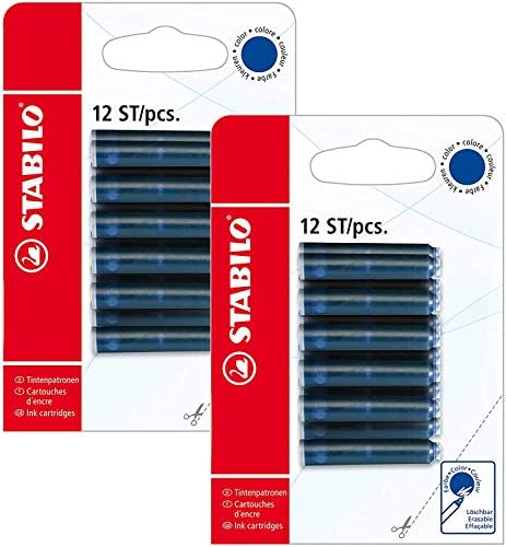 STABILO Erasable Blue Ink Cartridge 24 Cartridges / Blue : Amazon.fr ...