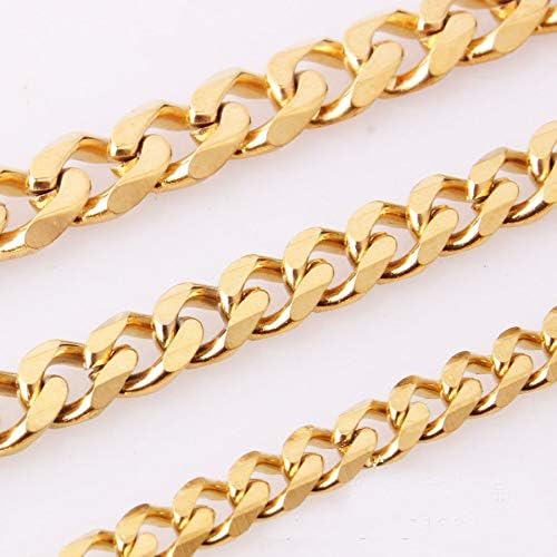 TUOKAY 18K Big Faux Gold Flat Chain 11mm thickness 24in Length 90s ...