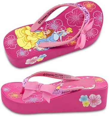 Amazon.com | Disney Princess Platform Flip Flops - Aurora, Belle and ...