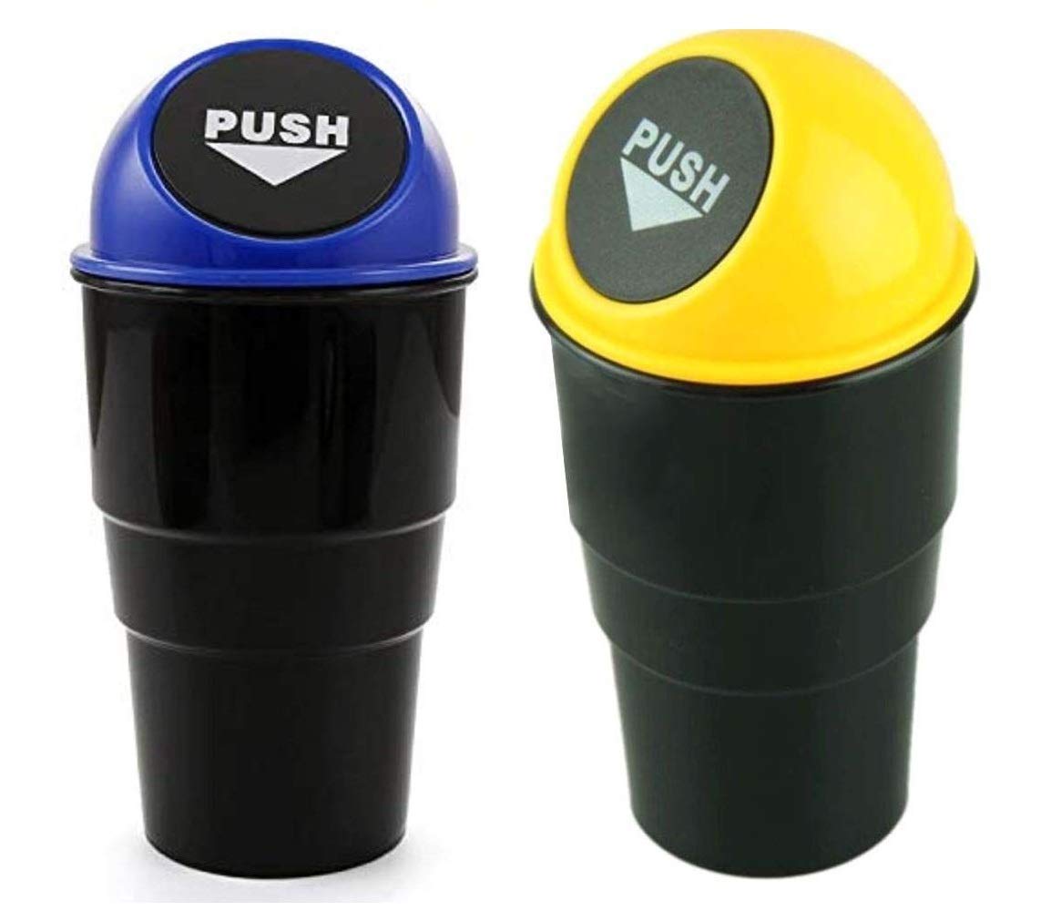 Emeret Plastic Swing-Lid Car Mini Trash Bin Rubbish Can Garbage Dust ...